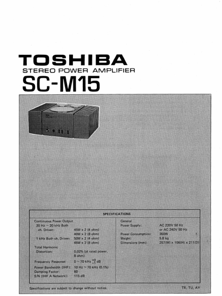 Toshiba sc-m15 | PDF