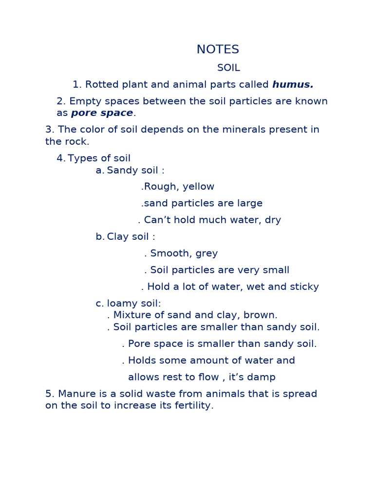 Chapter 8 Soil - Notes | PDF