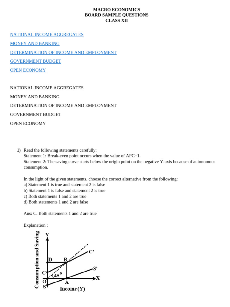 Practice Questions - Macro | PDF | Gross Domestic Product | Taxes