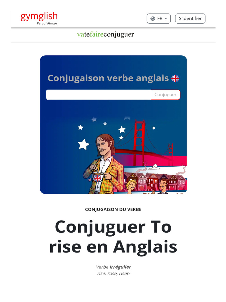 Conjugaison Anglaise Du Verbe To Rise | PDF | French Conjugation ...