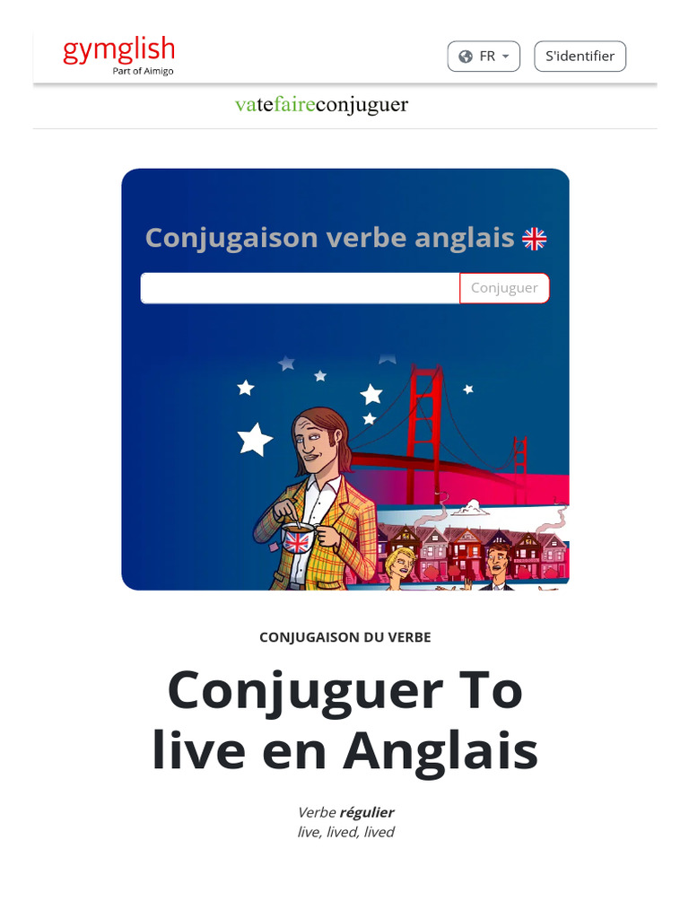 Conjugaison du verbe "live" en anglais | PDF | French Conjugation ...