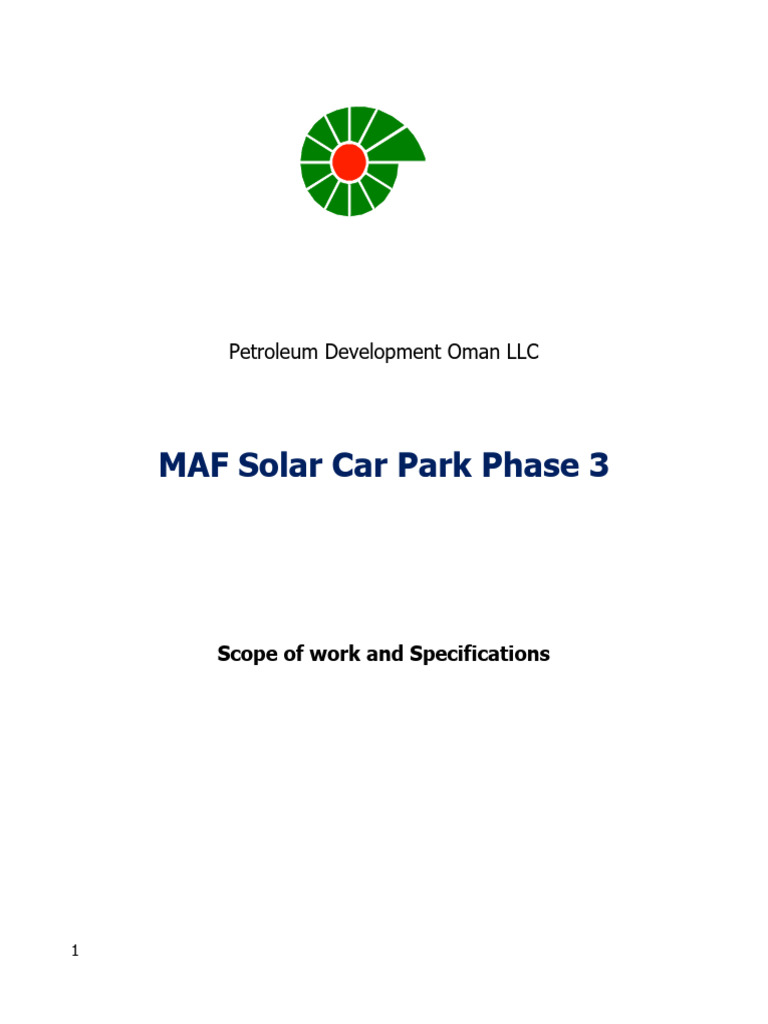 MAF Solar Car Park III SOW - REV6 | PDF | Specification (Technical ...