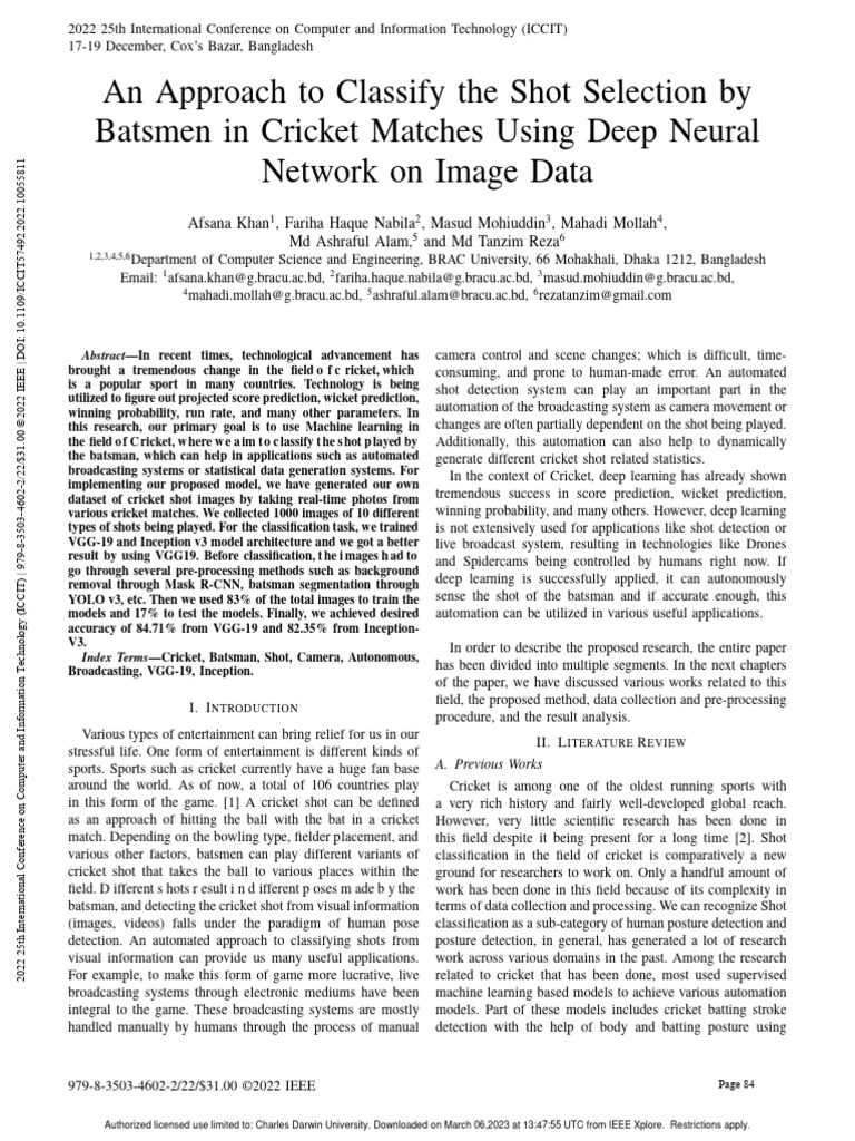 An Approach To Classify The Shot Selecti | PDF | Image Segmentation | Computer Vision