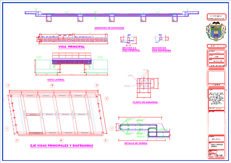10.00 Plano Veredas y Detalles Estructuras A2 | PDF