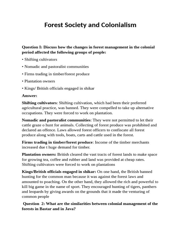 Forest Society and Colonialism | PDF | Plantation | Agriculture