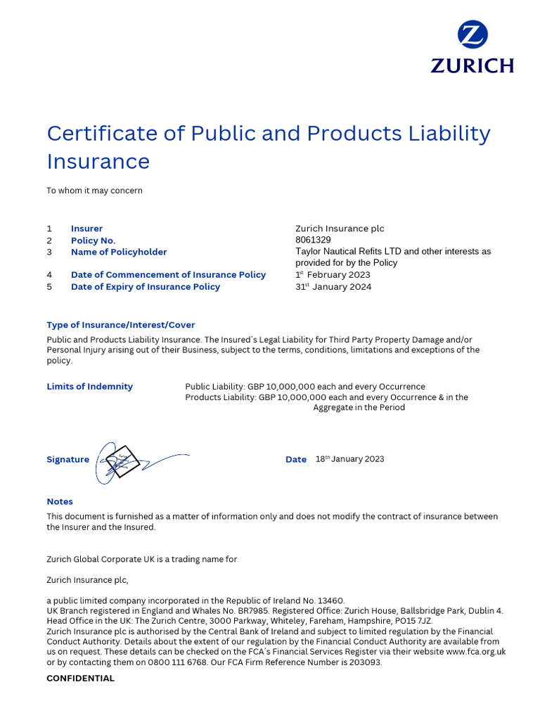 ZURICH_plc_liability | PDF