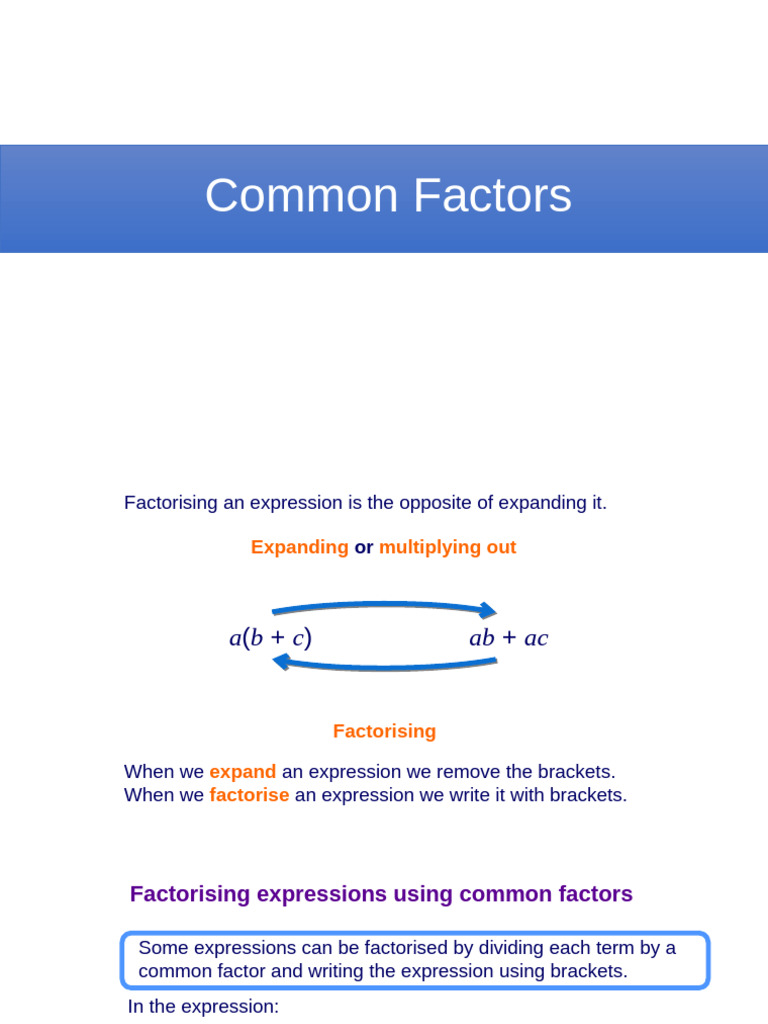 Common Factors | PDF