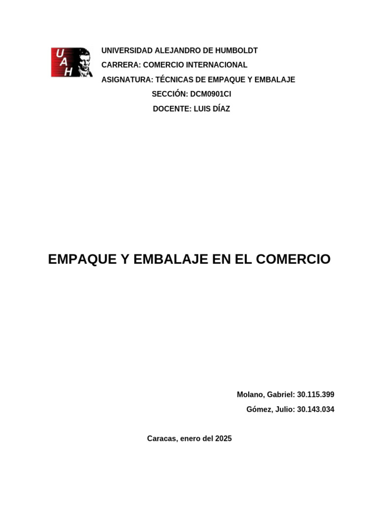 Empaque Y Embalaje En Comercio Internacional Pdf Logística Marketing