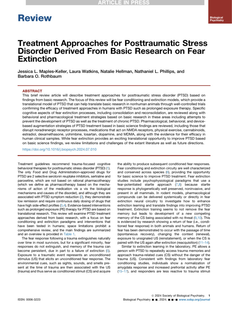 PTSD Treatment Strategies from Fear Research | PDF | Fear | Memory