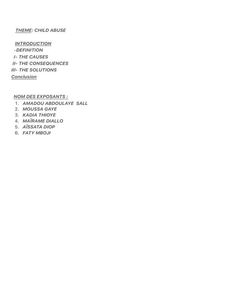 Child Abuse: Causes, Consequences, Solutions | PDF