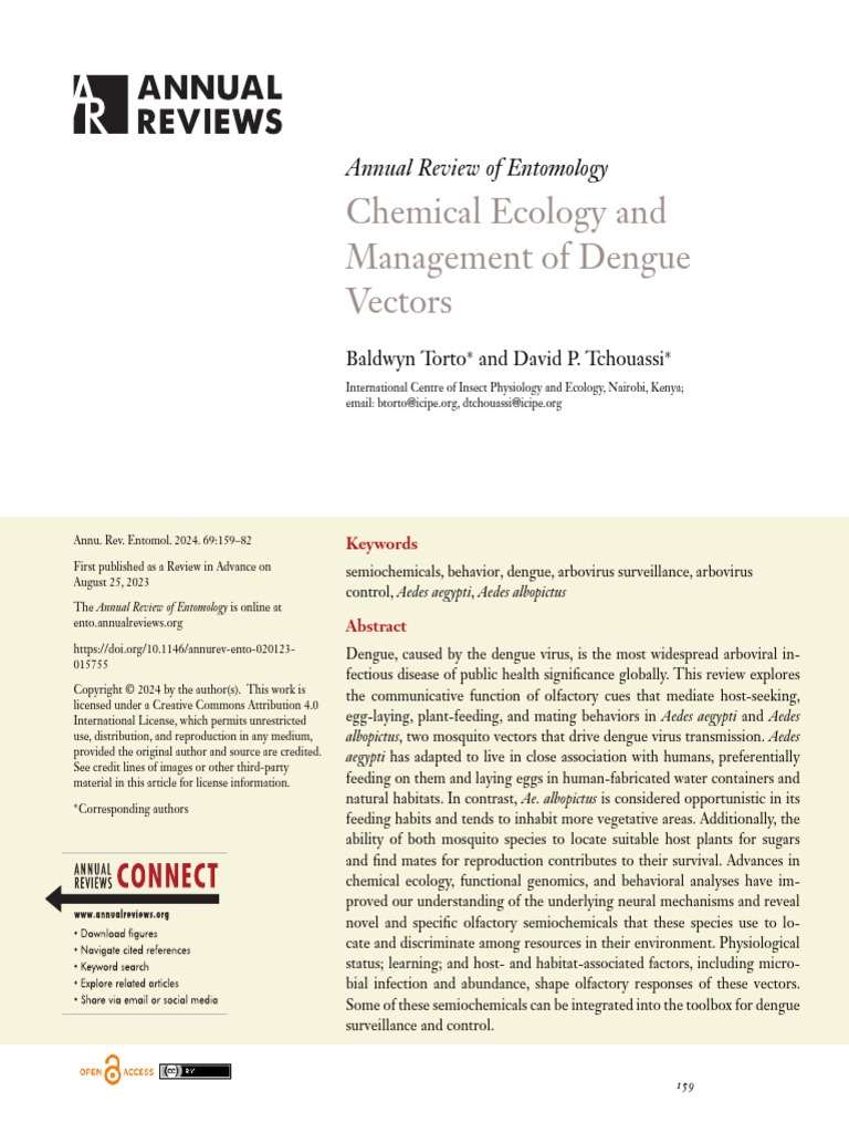 1 Chemical Ecology and Management of Dengue Vectors | PDF | Aedes ...