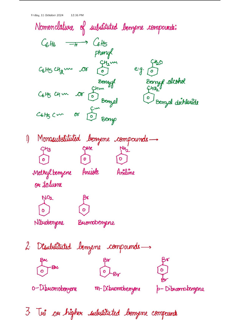 Benzene Naming | PDF
