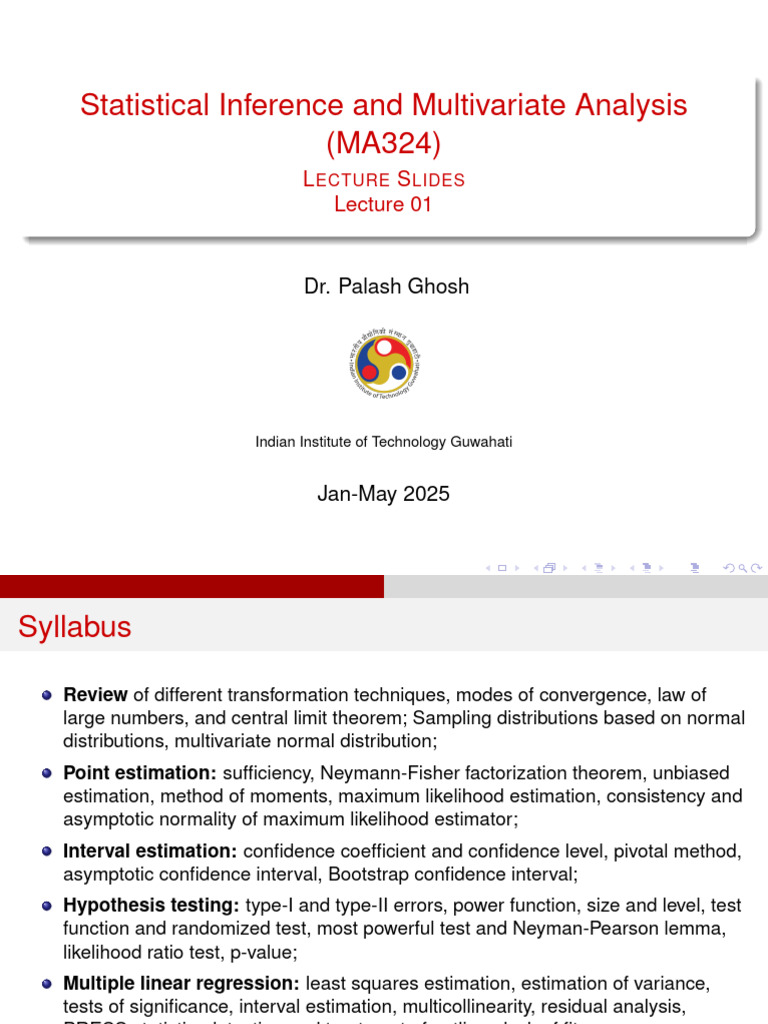 Statistical Inference & Multivariate Analysis | PDF | Statistics | Normal Distribution