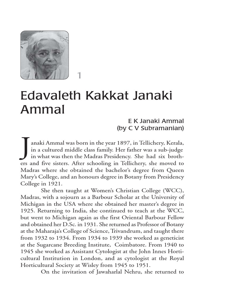 Janaki Ammal | PDF | Botany