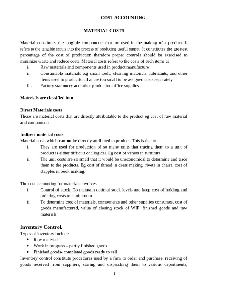 Cost Accounting for Manufacturers | PDF | Inventory | Logistics