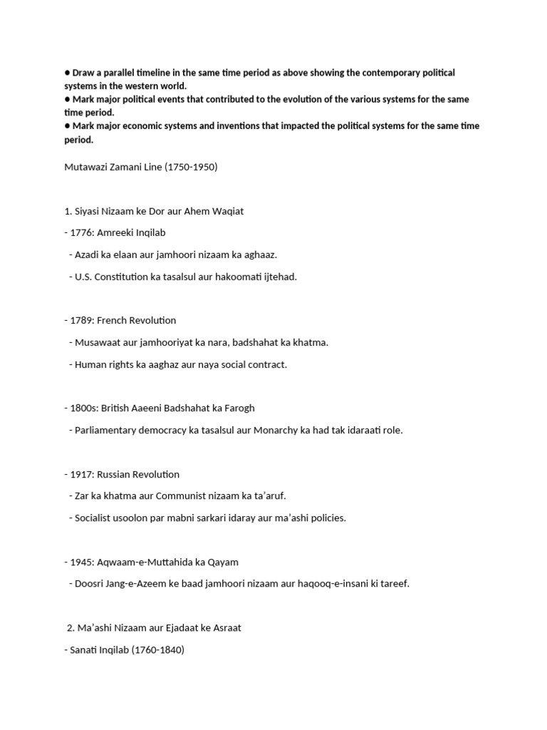 Political Systems Evolution (1750-1950) | PDF | Government | Political ...