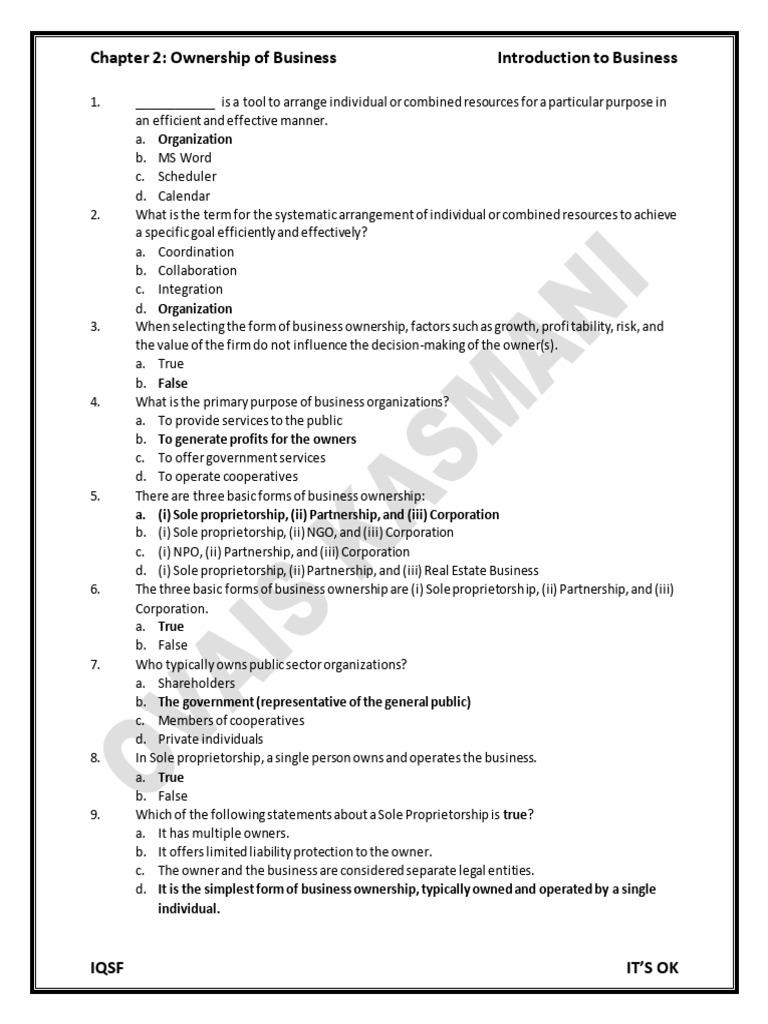 Chapter 2 - Ownership of Business | PDF | Partnership | Business
