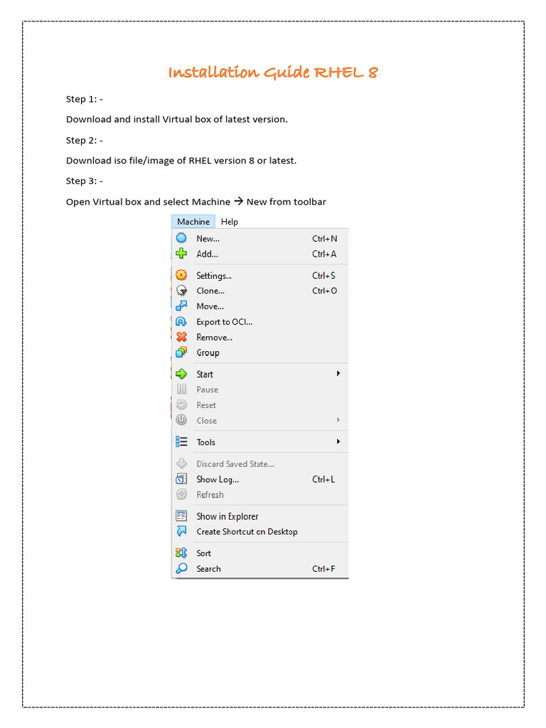 RHEL 8 VM Setup Guide for Beginners | PDF