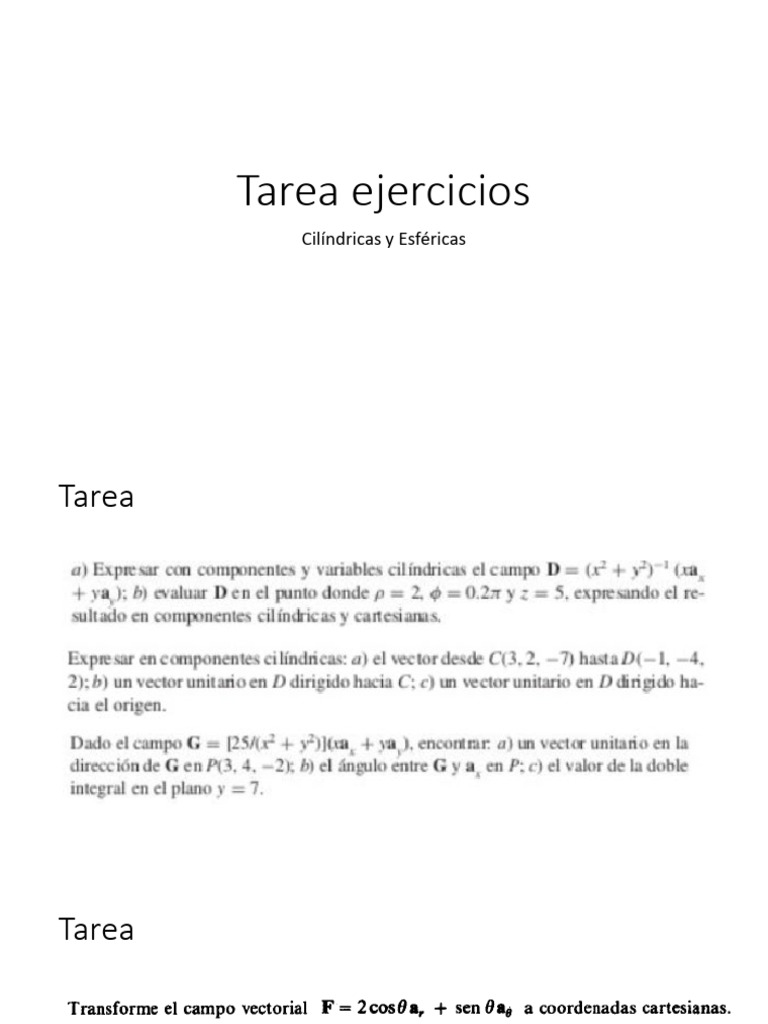Tarea Ejercicios Esfericas y Cilindricas | PDF