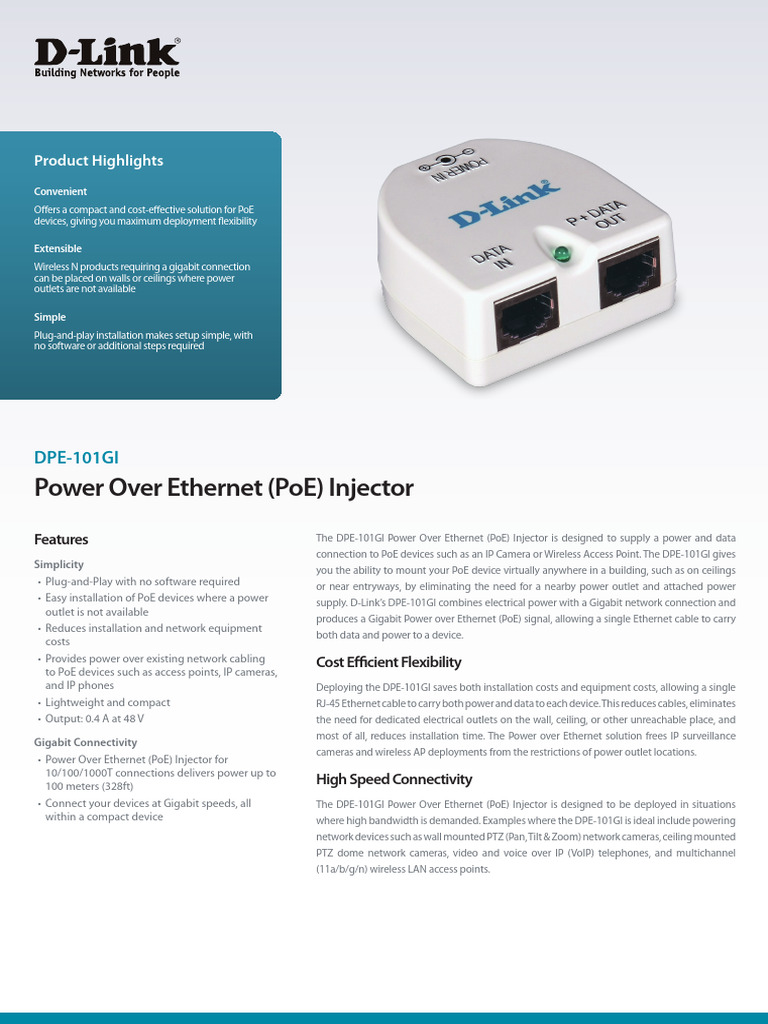 DPE-101GI A1 Datasheet 01 (HQ) | PDF | Wireless Access Point | Computer Network