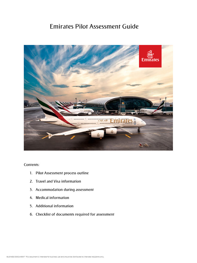 Emirates Pilot Assessment Guide V9.7 | PDF | Travel Visa