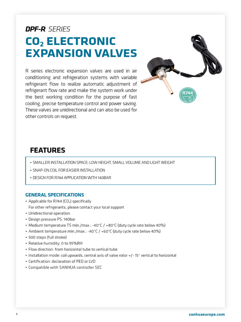 CO Electronic Expansion Valves: Series | PDF | Valve | Equipment