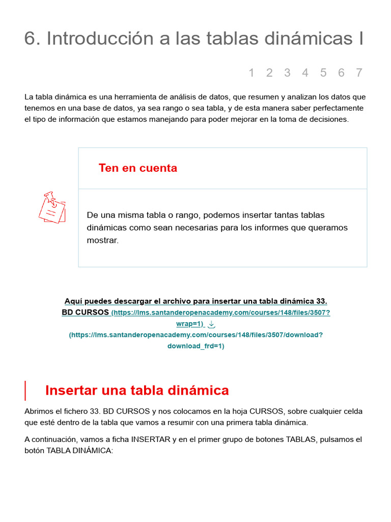 Guía Básica de Tablas Dinámicas | PDF | SQL | Ventana (informática)