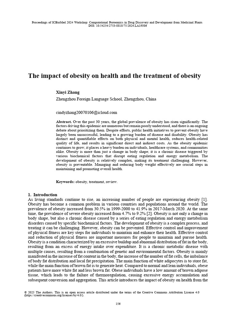 Obesity's Health Impact and Treatment Options | PDF | Obesity ...