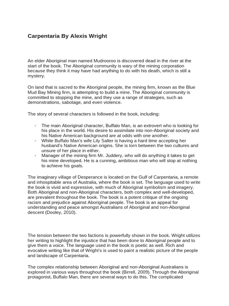 Carpentaria by Alexis Wright Book Review-1 | PDF | Australian Literature | Australia