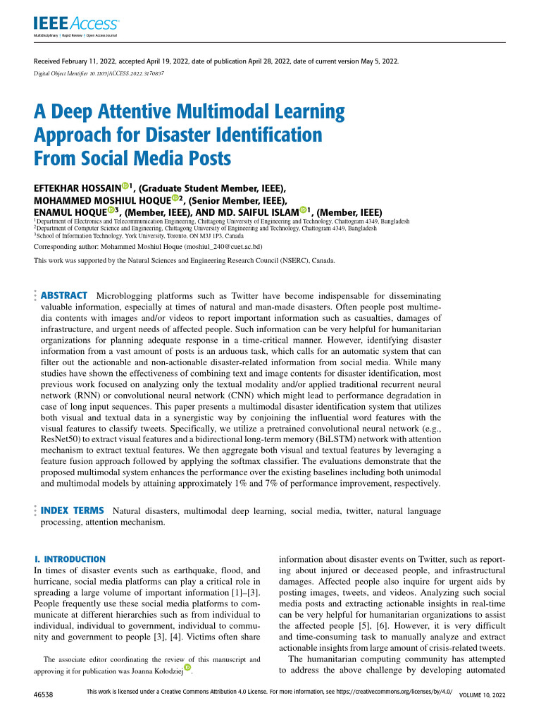 A Deep Attentive Multimodal Learning Approach For Disaster Identification From Social Media