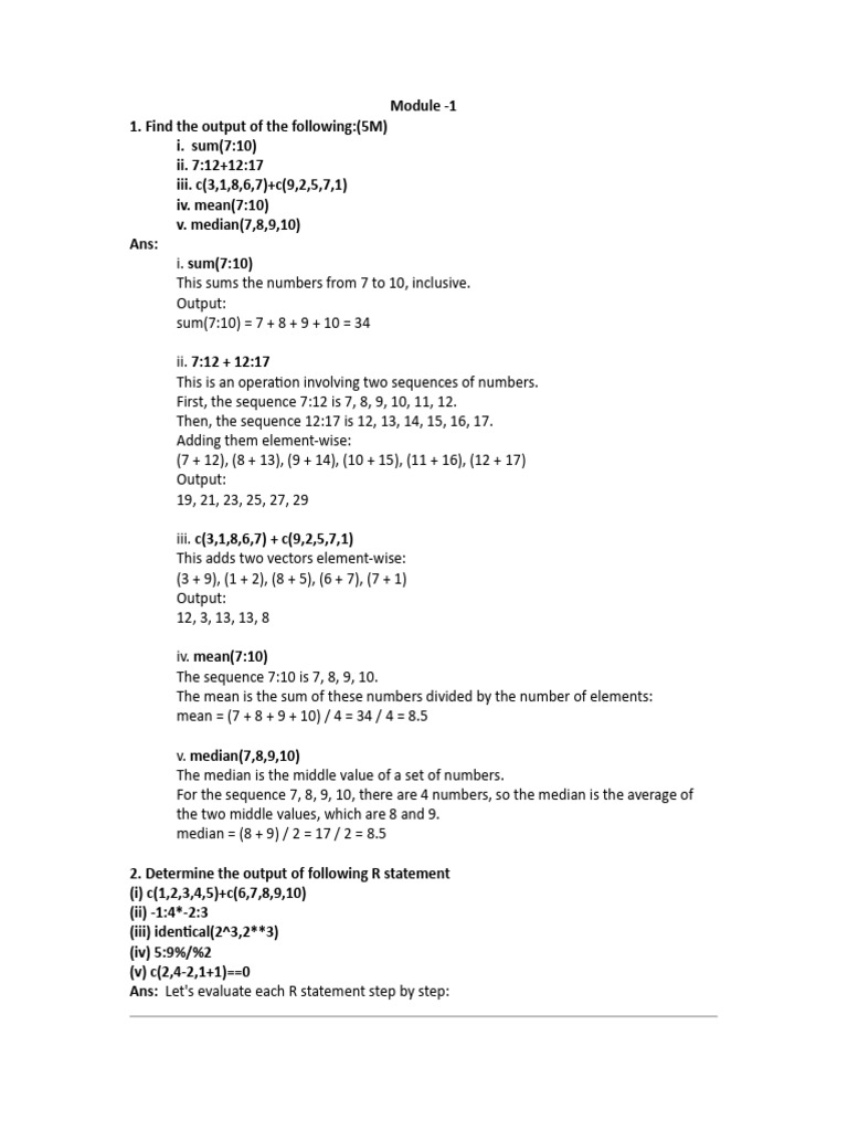 Question Bank Answers | PDF | Inequality (Mathematics) | Data Type