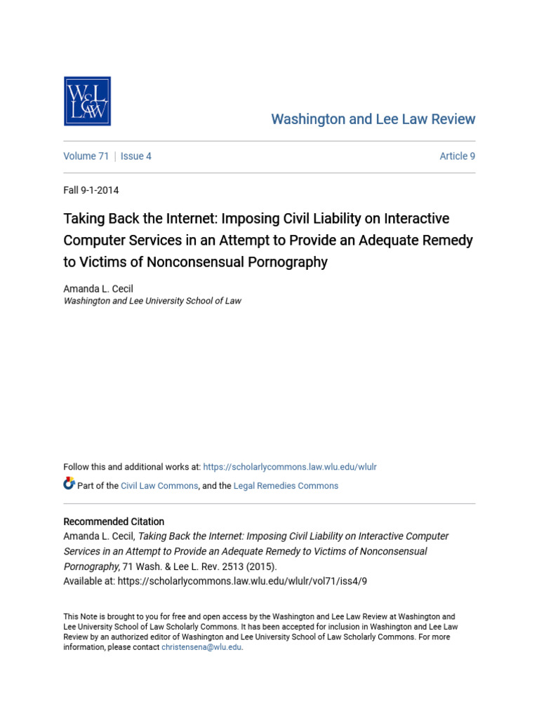 Taking Back The Internet - ImposingCivil Liability On Interactive | PDF ...