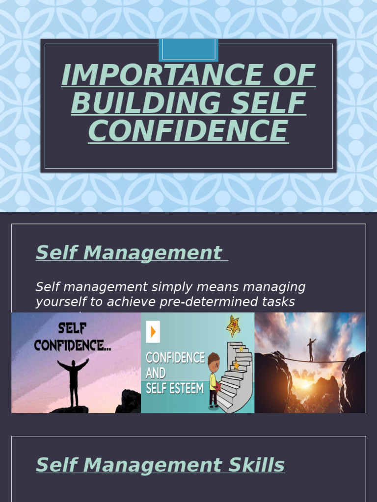 Importance of Building Self Confidence | PDF