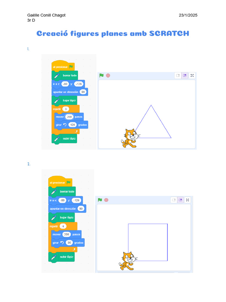 Creació Figures Planes Amb SCRATCH | PDF