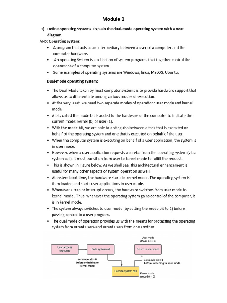 OS Modulewise answers | PDF | Thread (Computing) | Process (Computing)