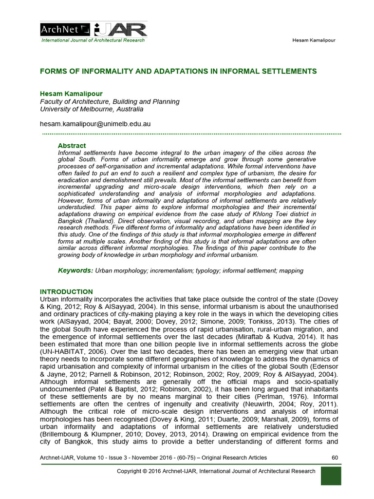 Forms of Informality and Adaptations in Informal S | PDF | Bangkok | Area