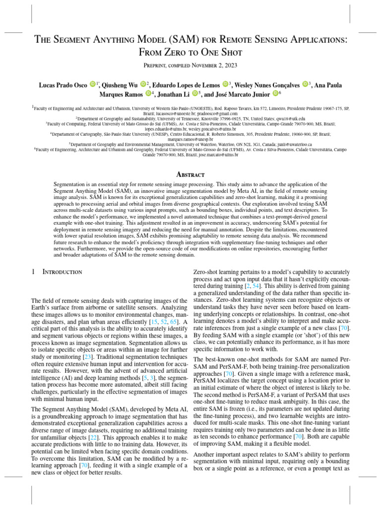 The Segment Anything Model (SAM) | PDF | Image Segmentation | Remote Sensing