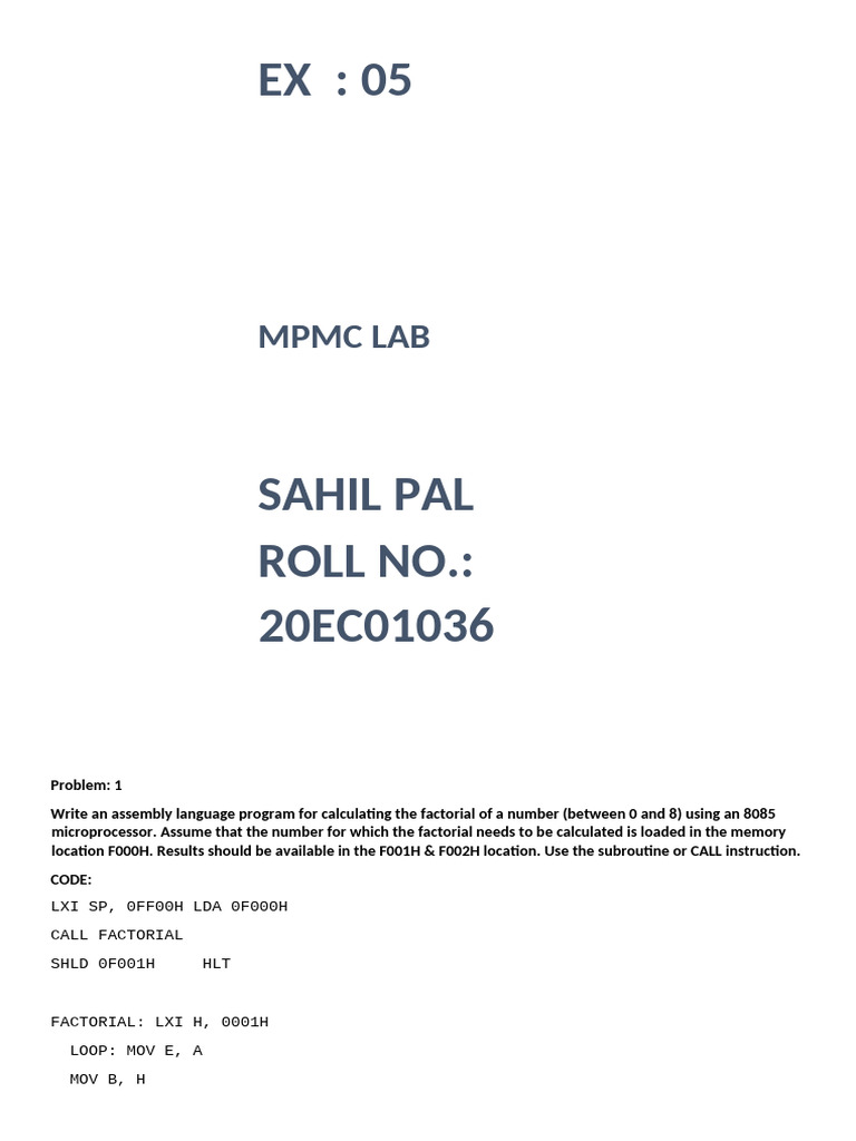 Factorial... 1sec Count .... Pack To Unpack BCD | PDF | Computer Architecture | Computer Engineering