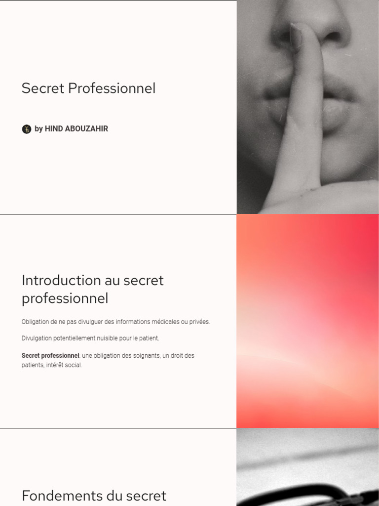 Importance du Secret Professionnel | PDF | Professionnel de la santé ...
