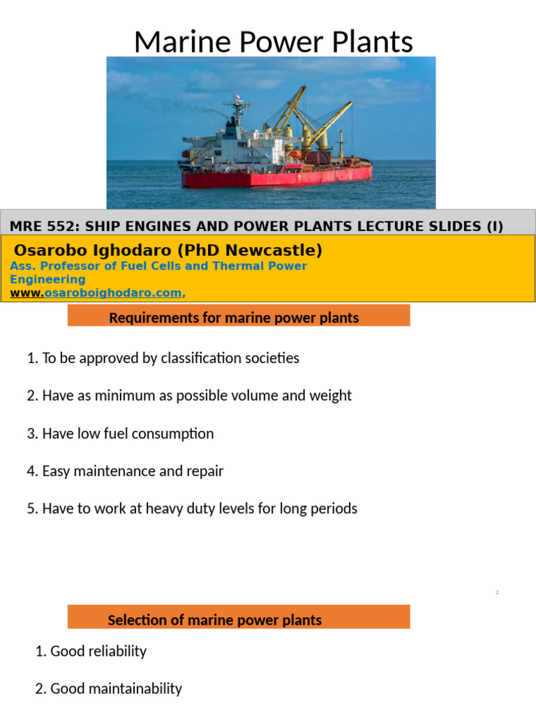 Marine Power Plants Overview and Types | PDF | Gas Turbine | Marine Propulsion
