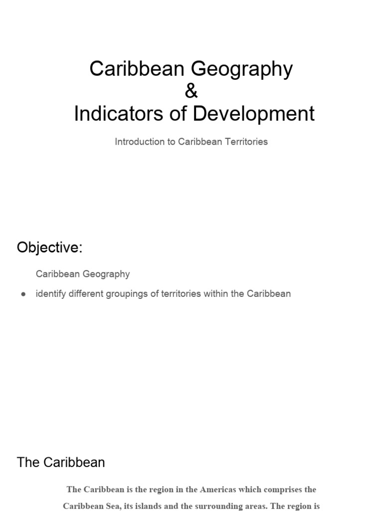 Caribbean Geography and Indicators of Development | PDF | Cost Of ...