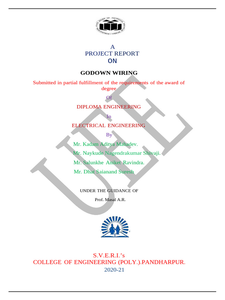 Final Report Uee Fffffff | PDF | Wire | Switch