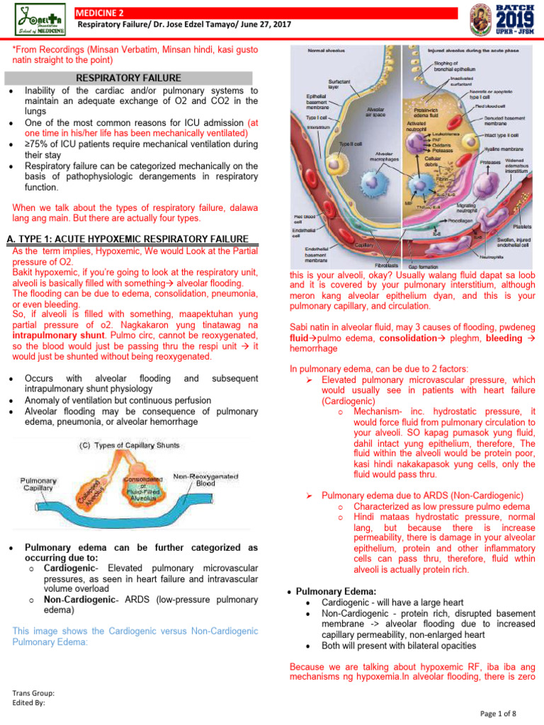 Med2 - 2.1.Ards and Arf | PDF | Lung | Respiratory System
