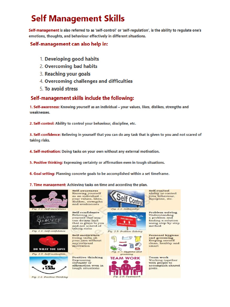 Self Management Skills | PDF