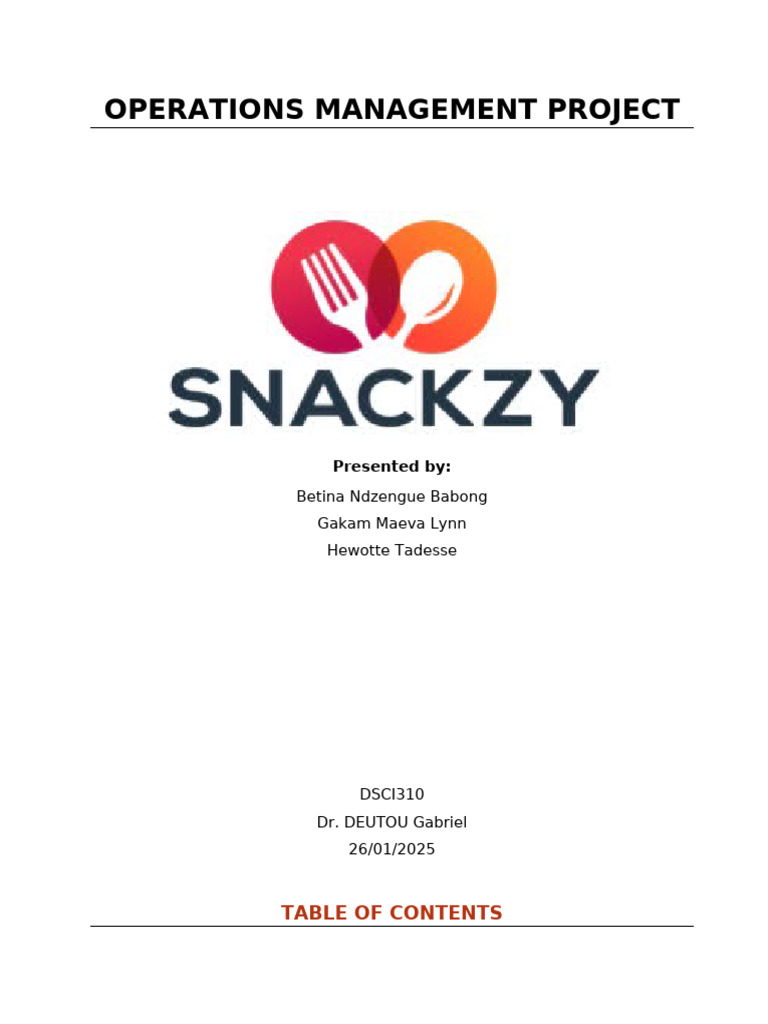 Snackzy: Ethnic Snack Market Analysis | PDF | Marketing | Supply Chain