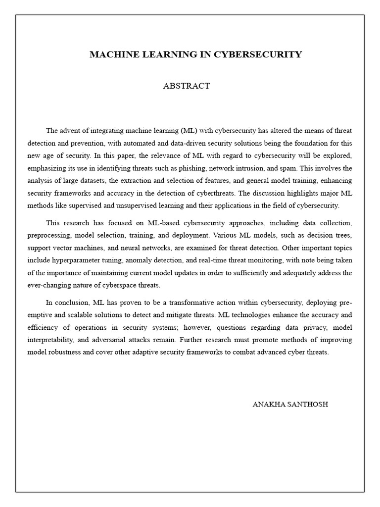Machine Learning in Cybersecurity | PDF