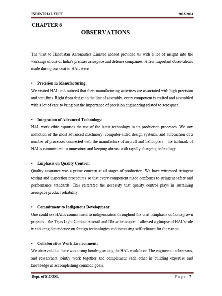 Observations: - Precision in Manufacturing | PDF
