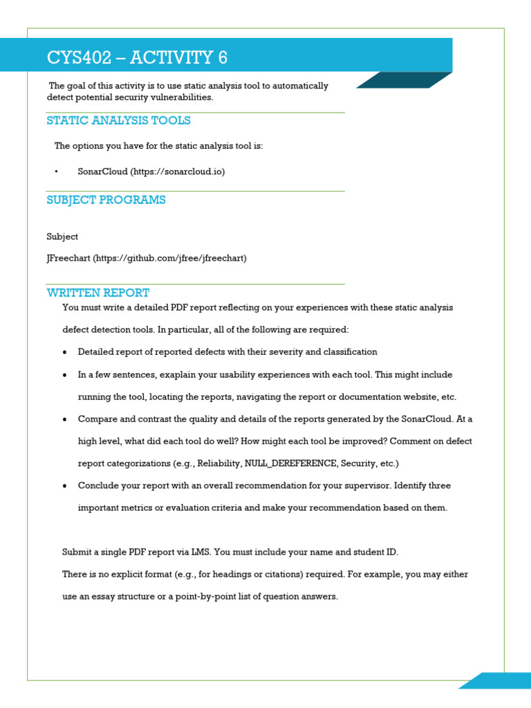 Static Analysis Tool Evaluation Report | PDF