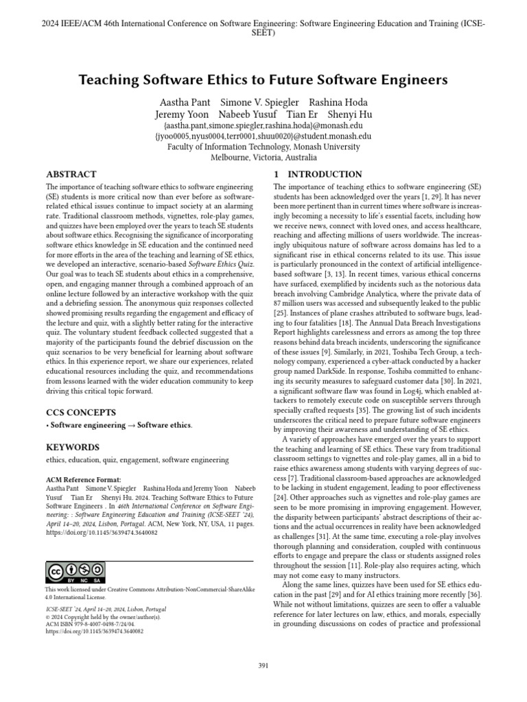 Teaching Software Ethics To Future Software Engineers | PDF | Computer ...