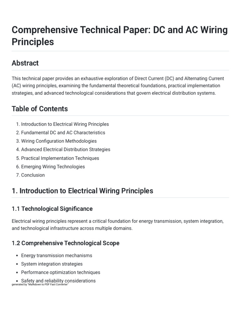 DC and AC Wiring Principles Explained | PDF | Electric Power ...